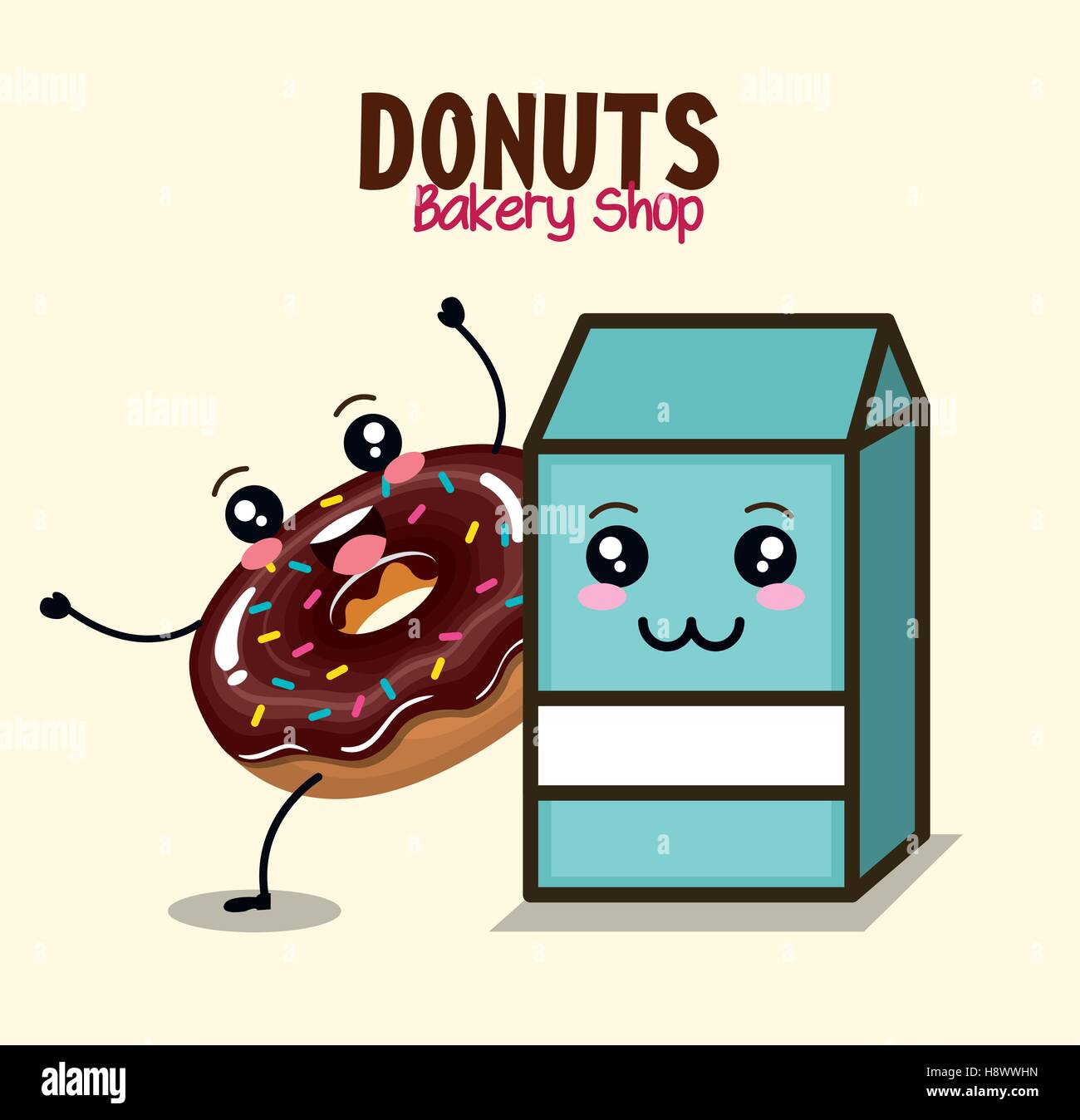 delicious donut comic character vector illustration design Stock Vector ...