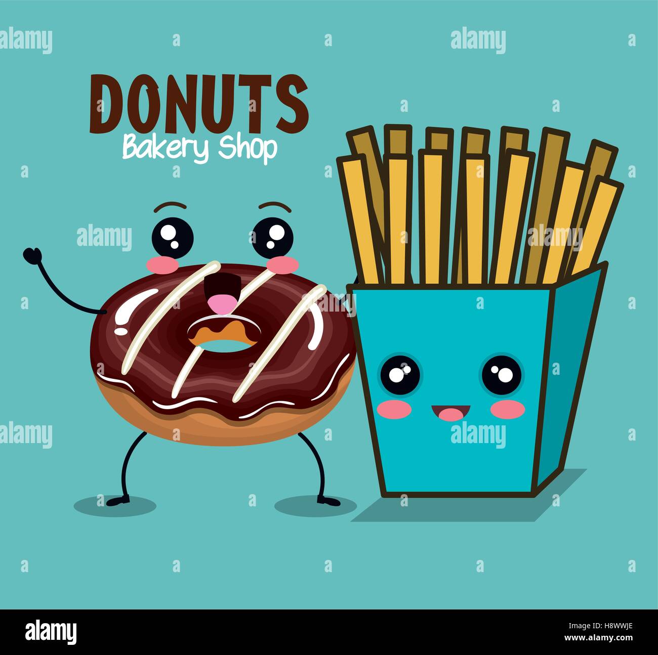 delicious donut comic character vector illustration design Stock Vector ...