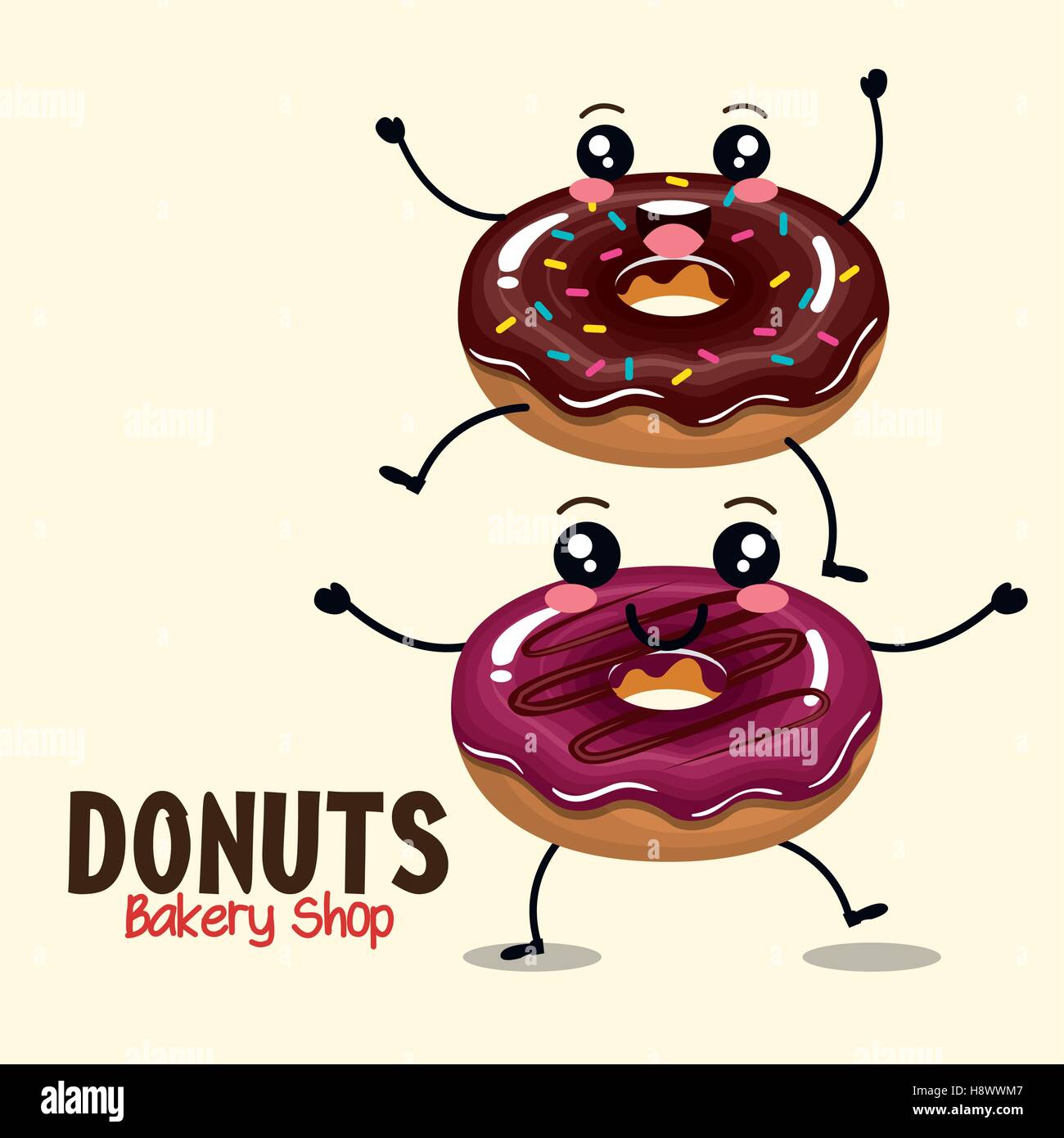 delicious donut comic character vector illustration design Stock Vector ...