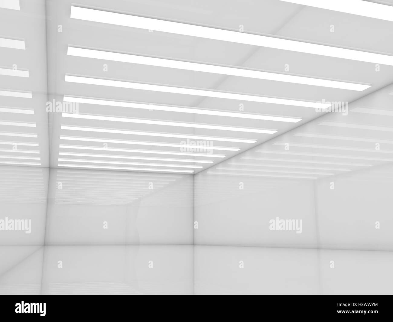 Abstract empty white interior background with stripes of decorative ...