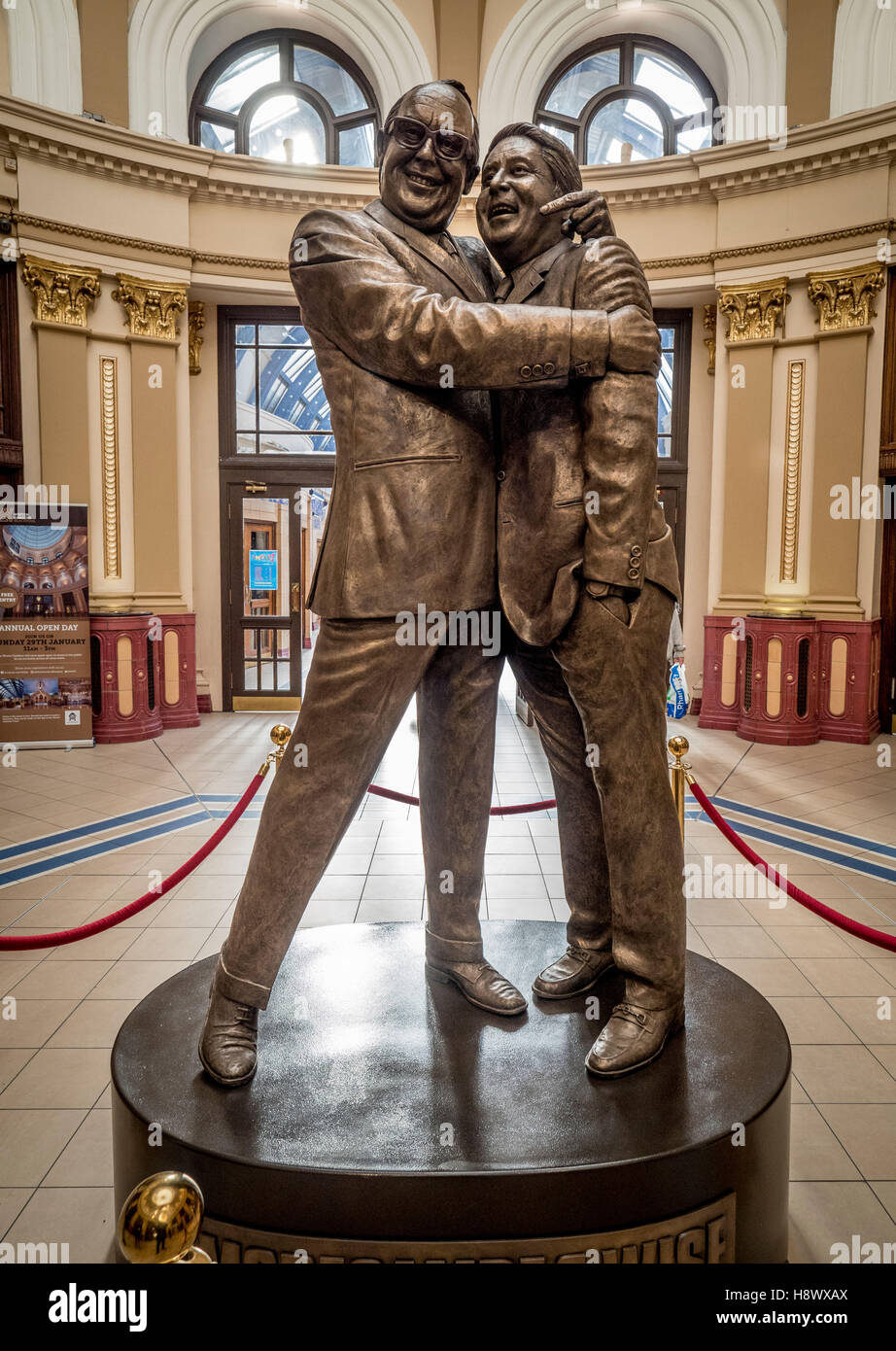 Statue of Eric Morecambe and Ernie Wise by Graham Ibbeson in the domed ...