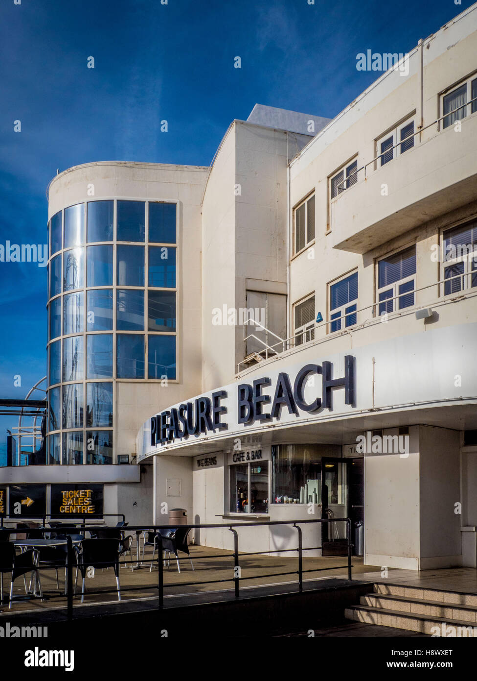 Pleasure Beach sign, Blackpool, Lancashire, UK Stock Photo - Alamy