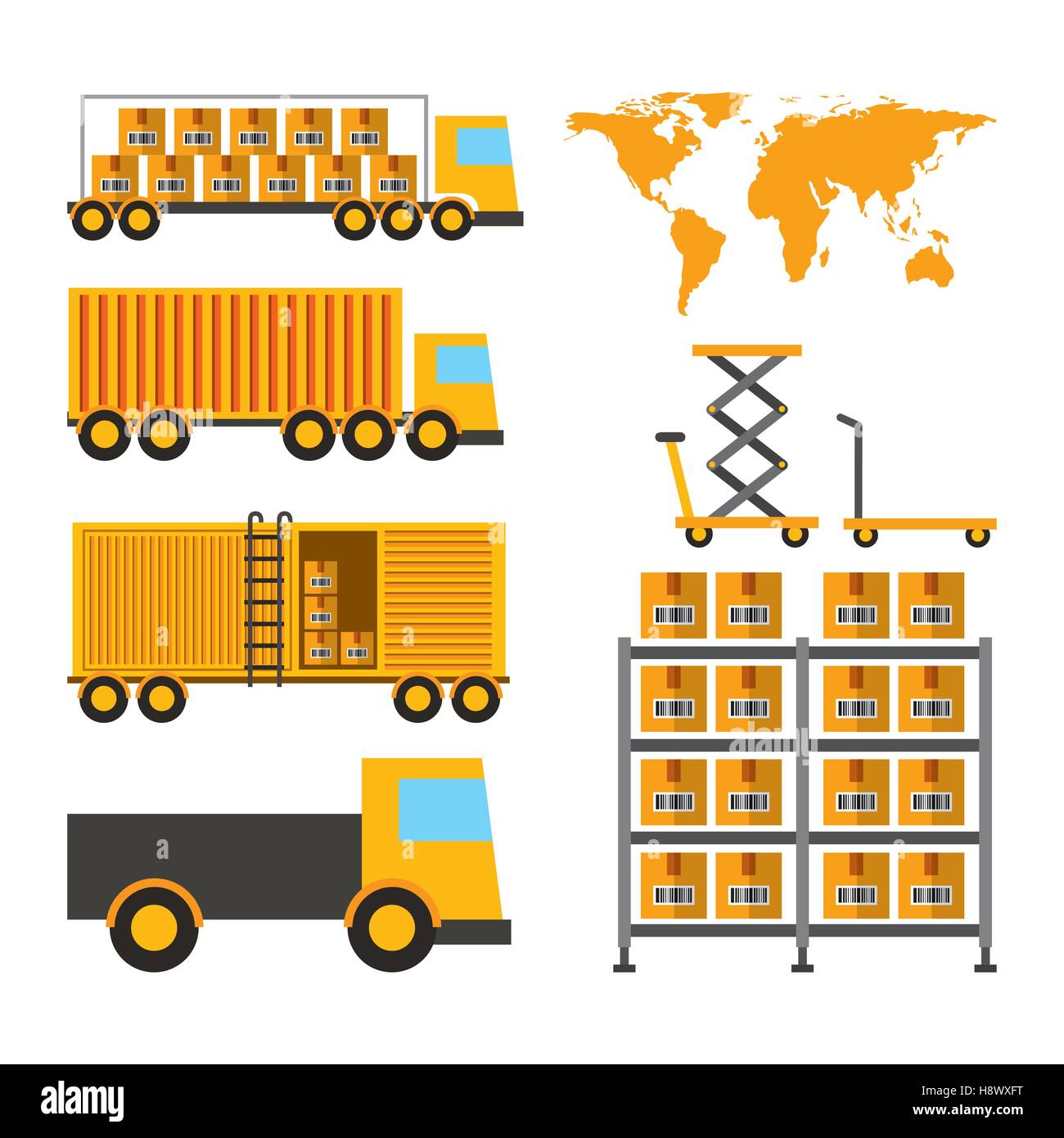 icons set of import and export design over white background. vector ...