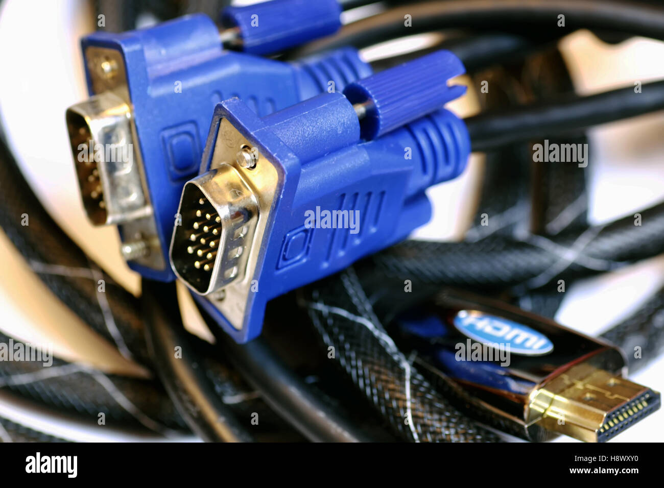 isolated plug the video cable Stock Photo - Alamy