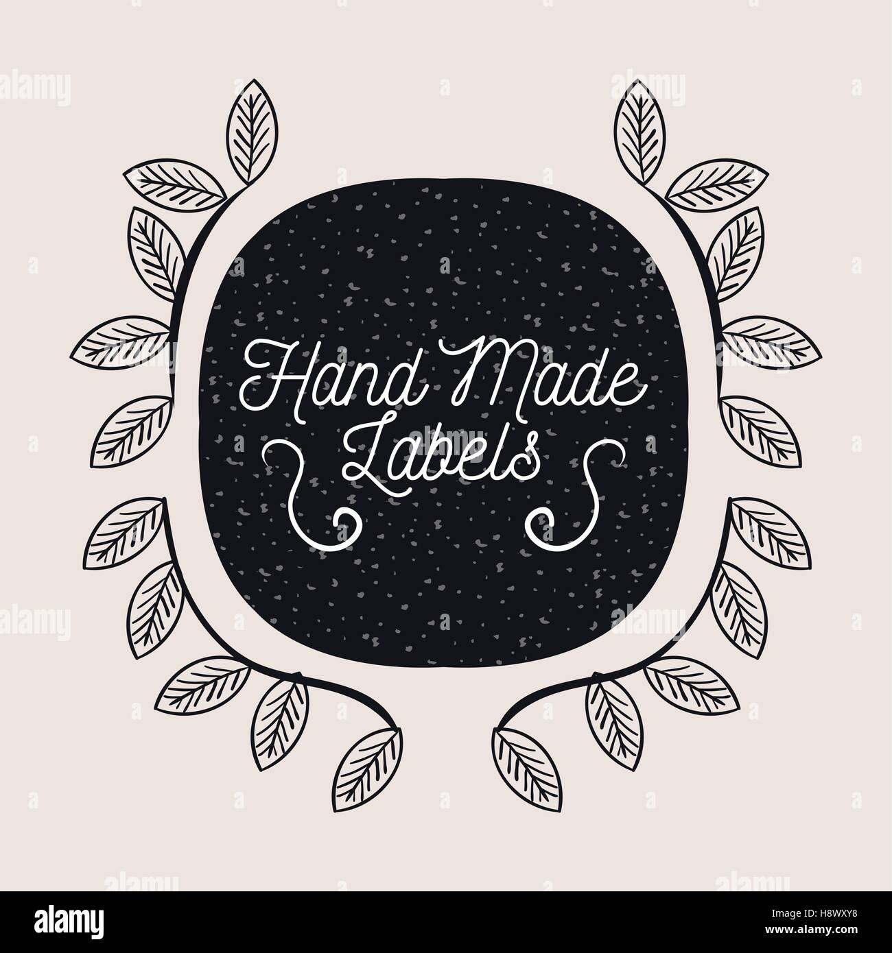 hand made label monochrome icon vector illustration design Stock Vector ...