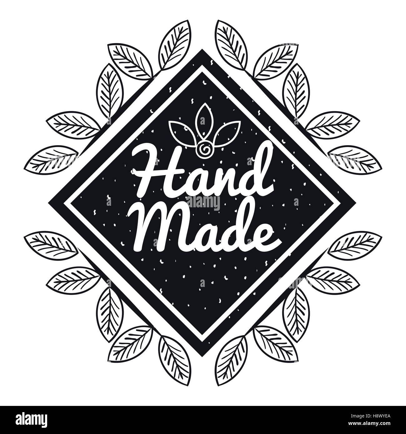 hand made label monochrome icon vector illustration design Stock Vector ...