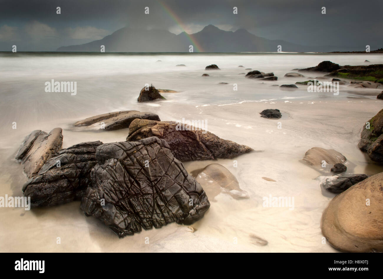 Laig Beach on the island of Eigg - Small isles Hebrides Stock Photo - Alamy