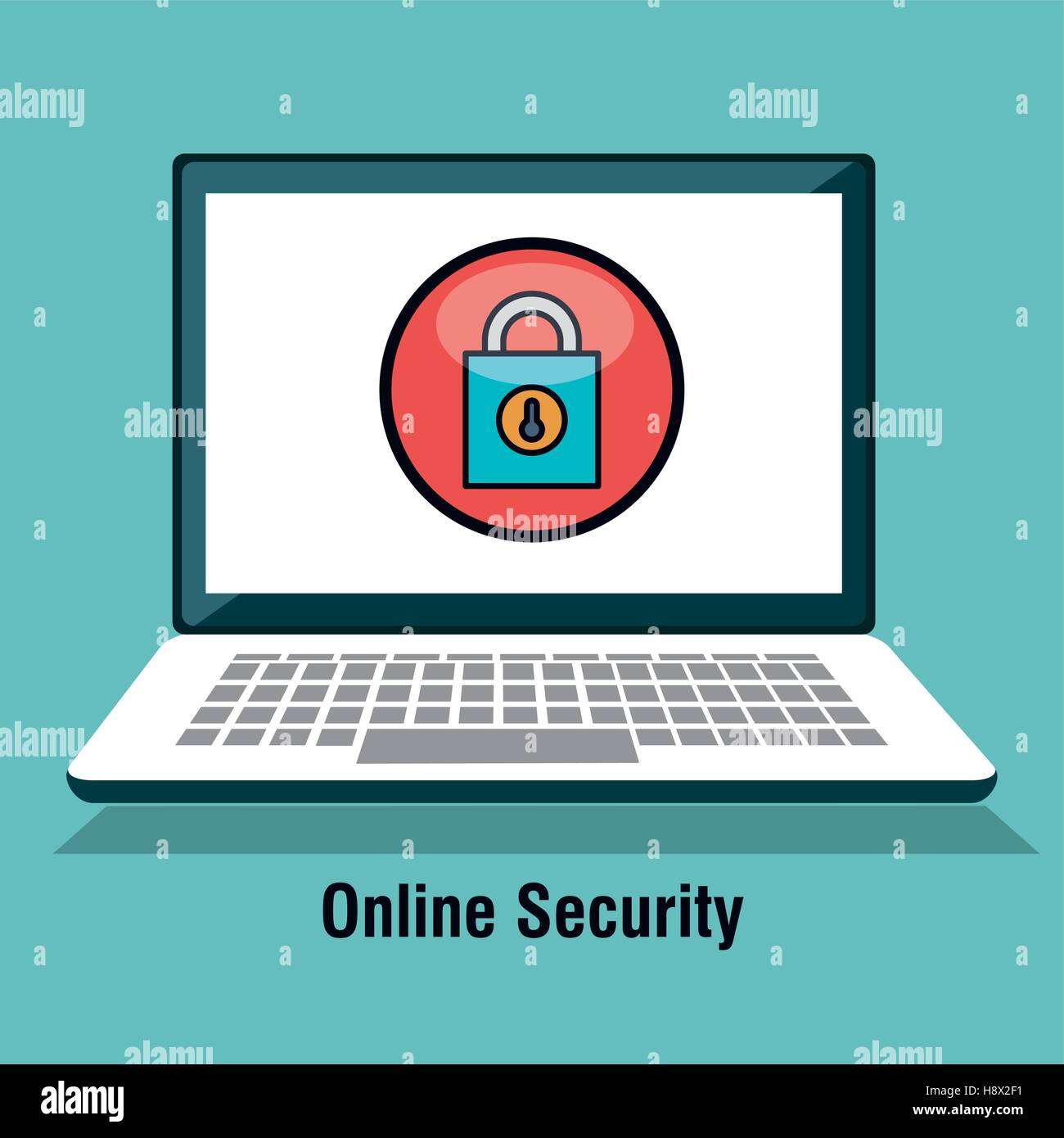 online security flat icons vector illustration design Stock Vector ...