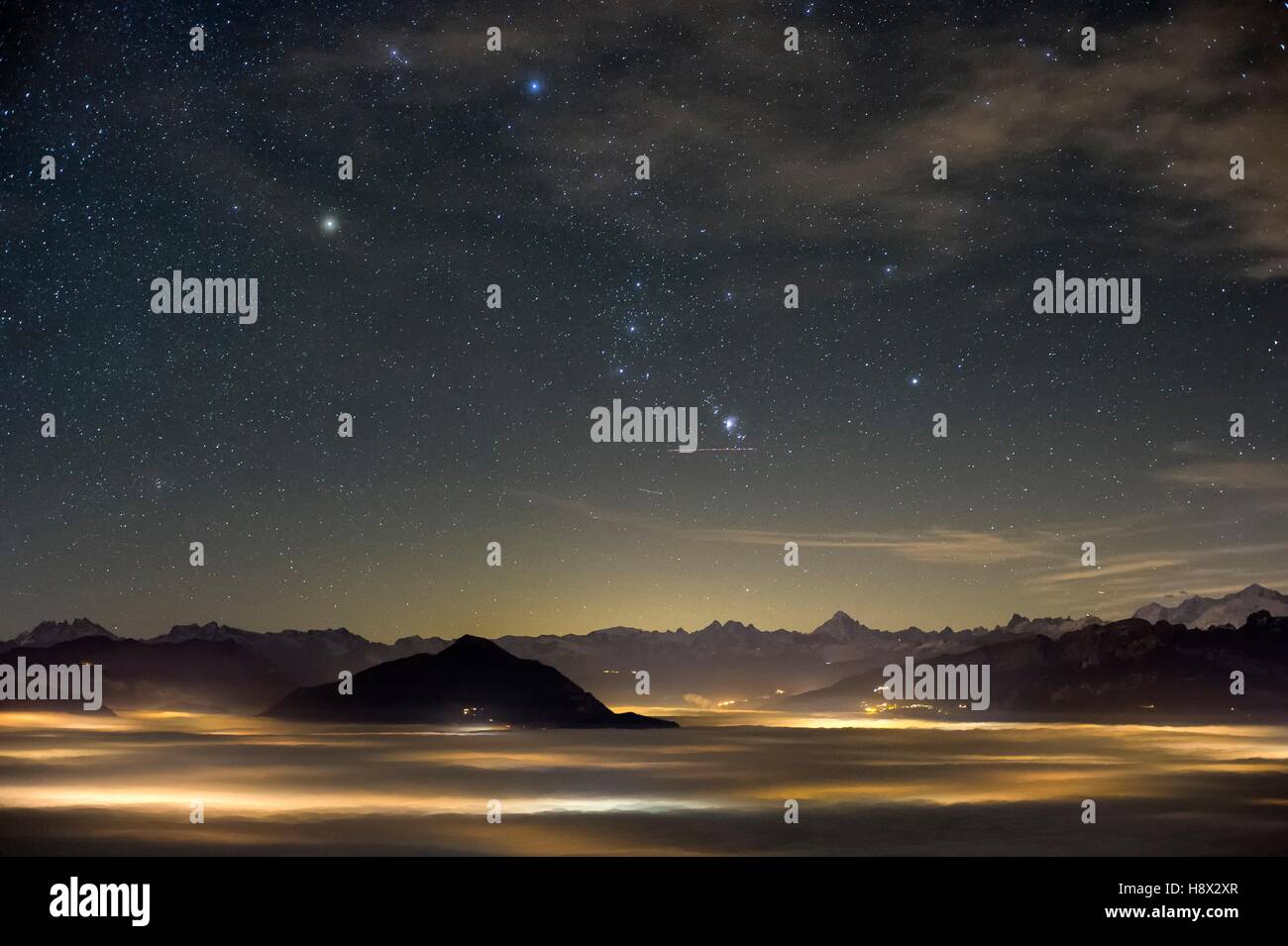 Stratus on the Arve Valley - Haute-Savoie, France Stock Photo - Alamy