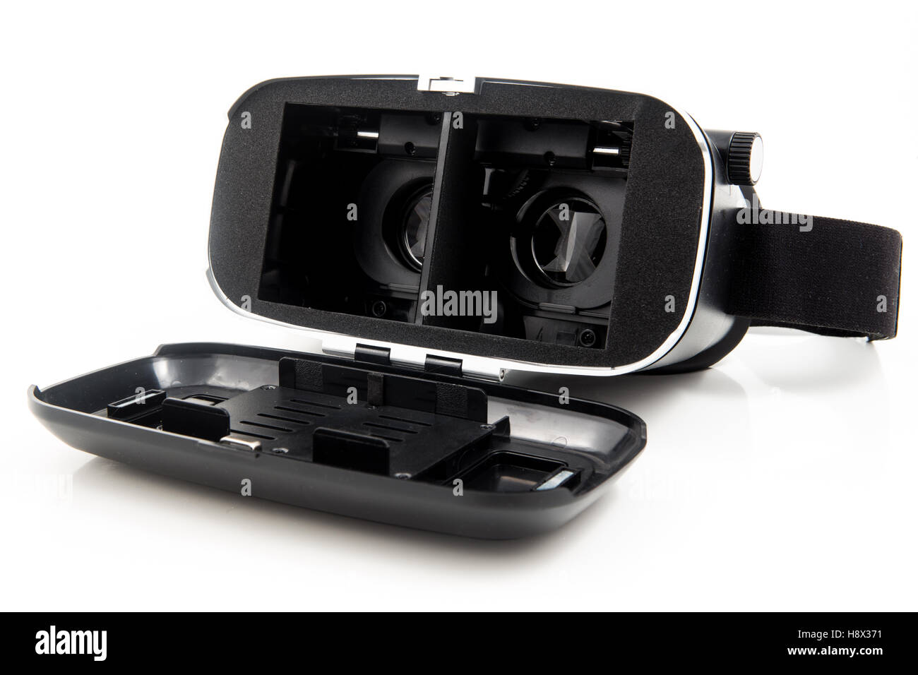 The future VR headset blacks Virtual Reality transformed Half front ...