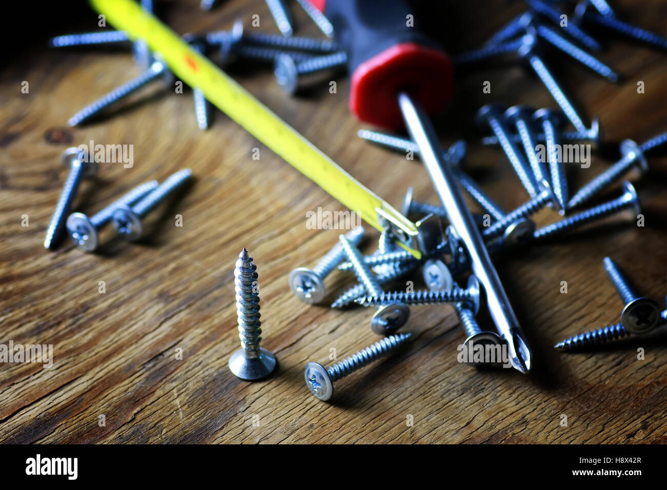 screws and screwdriver stack Stock Photo - Alamy
