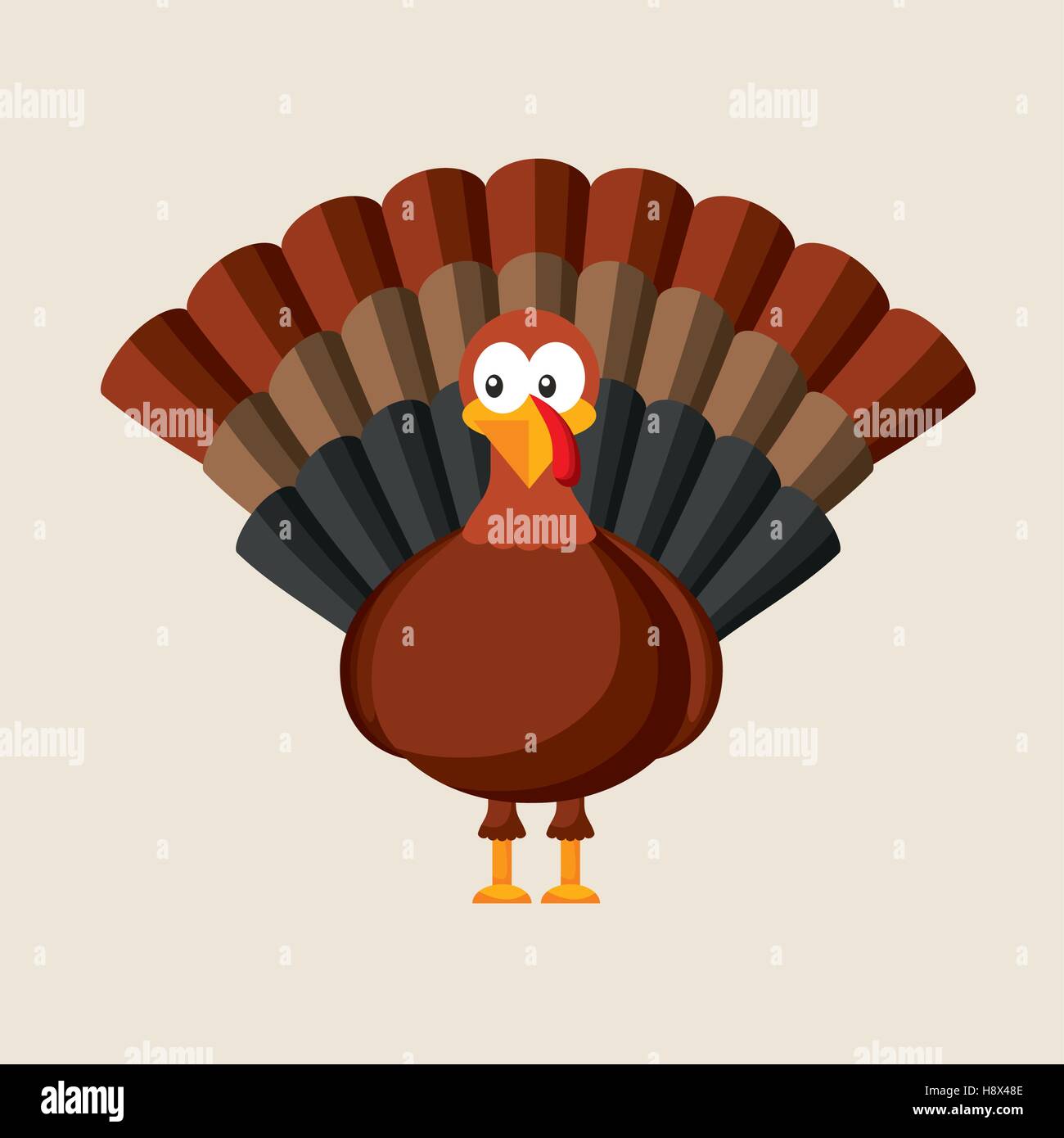 cartoon turkey animal over white background. colorful design. vector ...