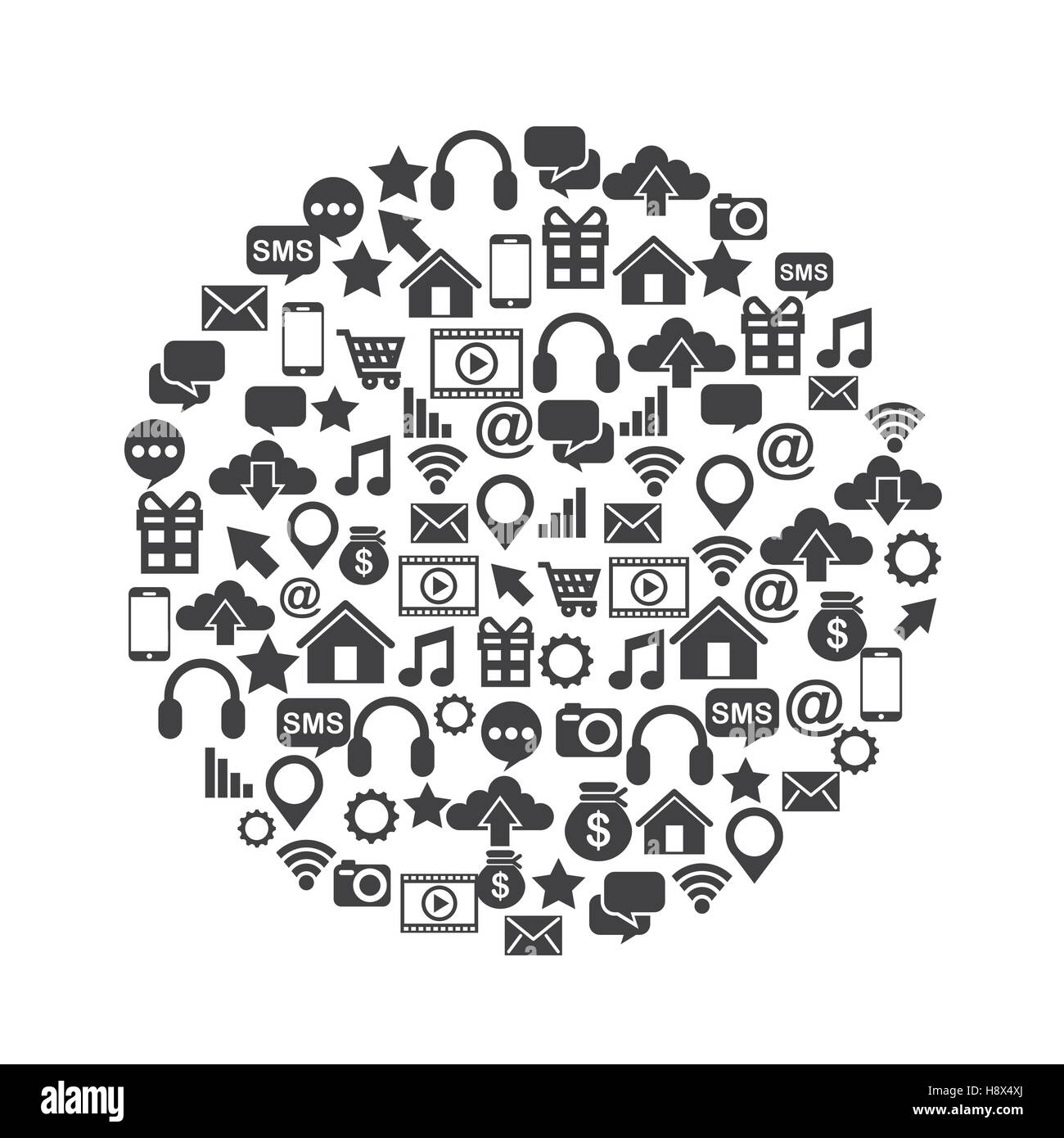 Round Social Media Icons Vector