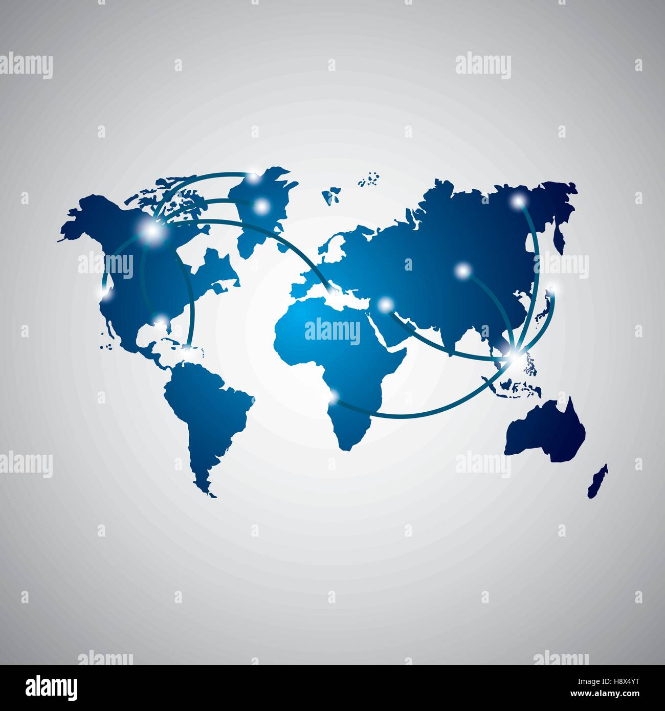 blue world map icon over white background. vector illustration Stock ...
