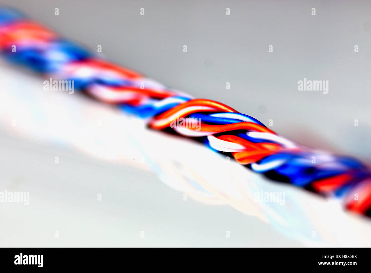 macro color braided wire Stock Photo - Alamy