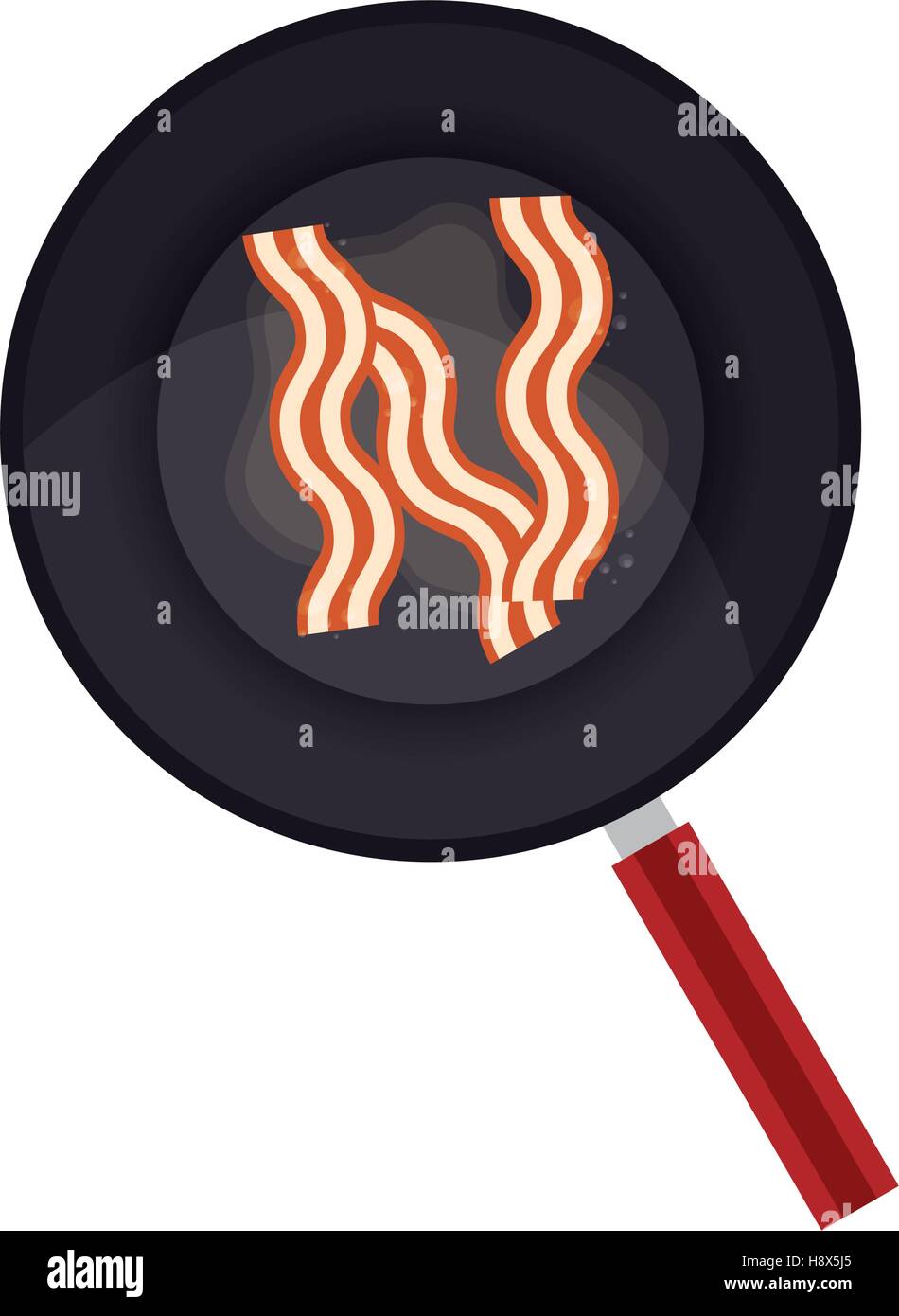 Frying pan bacon vector Stock Vector Images - Alamy