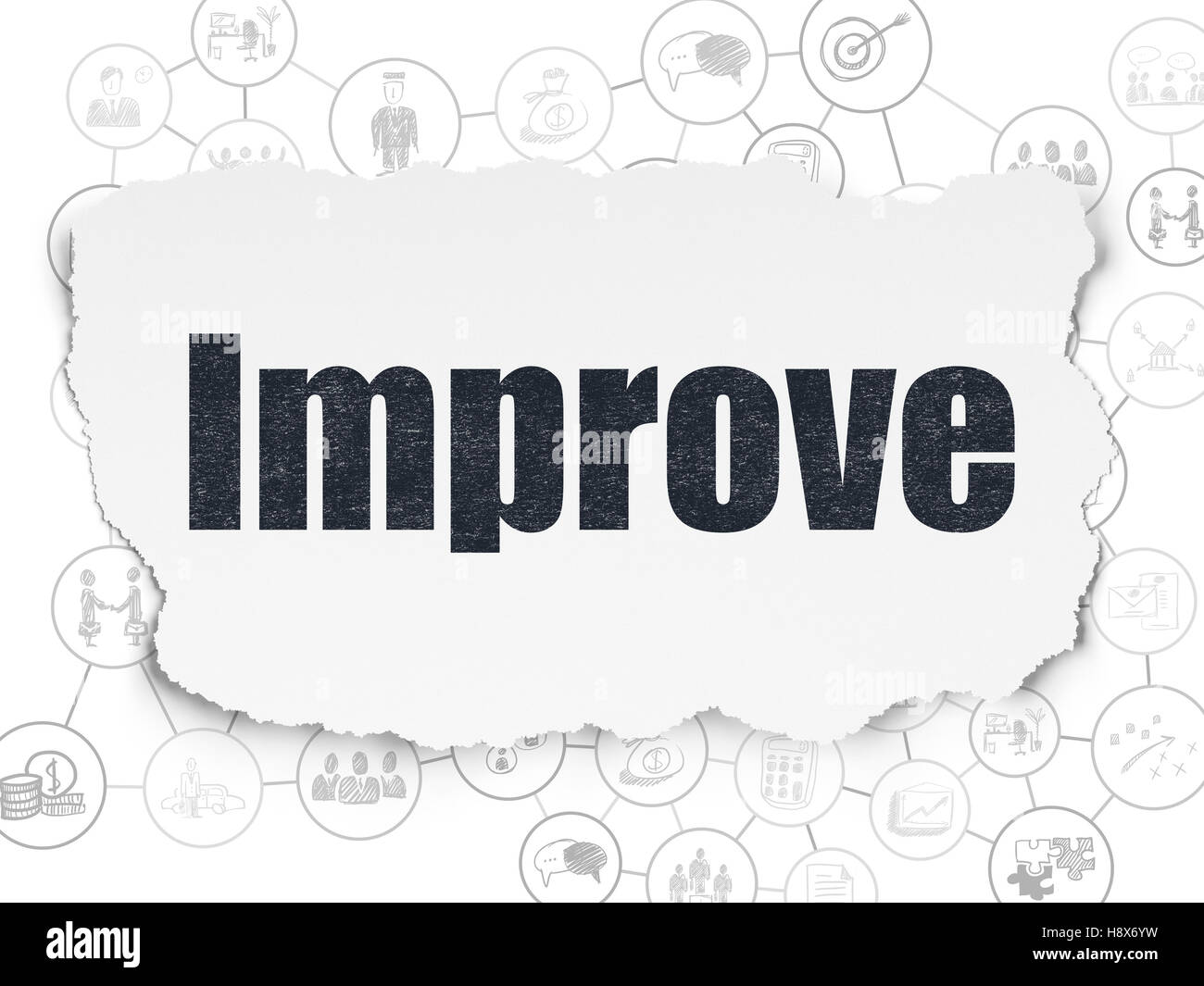 Finance concept: Improve on Torn Paper background Stock Photo - Alamy