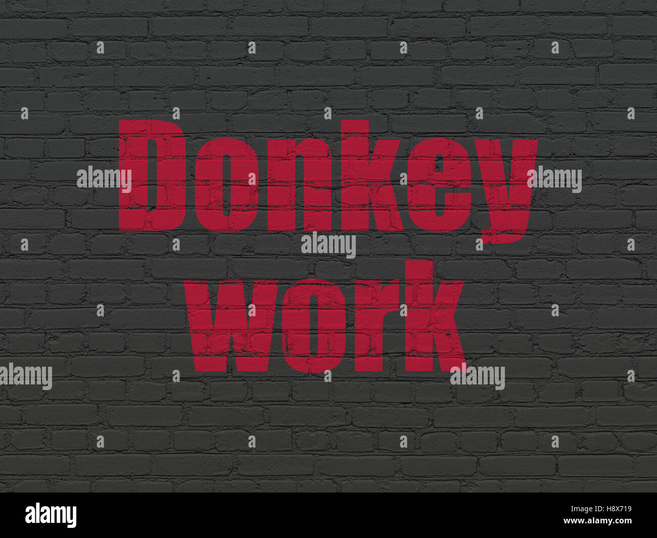 Finance concept: Donkey Work on wall background Stock Photo - Alamy