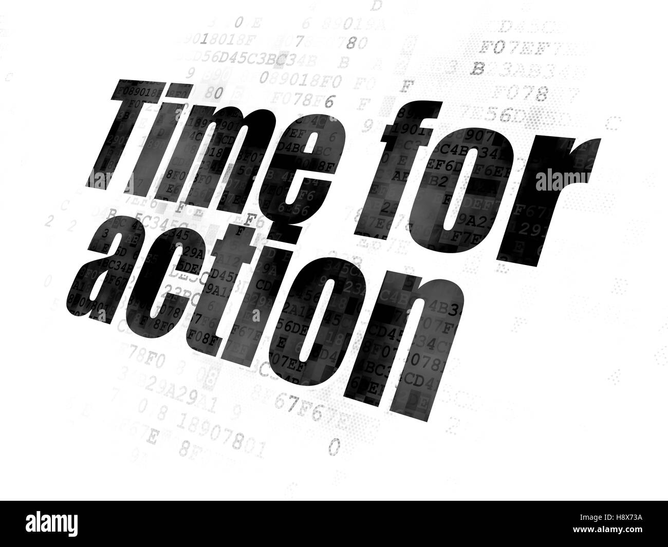 Time concept: Time for Action on Digital background Stock Photo - Alamy