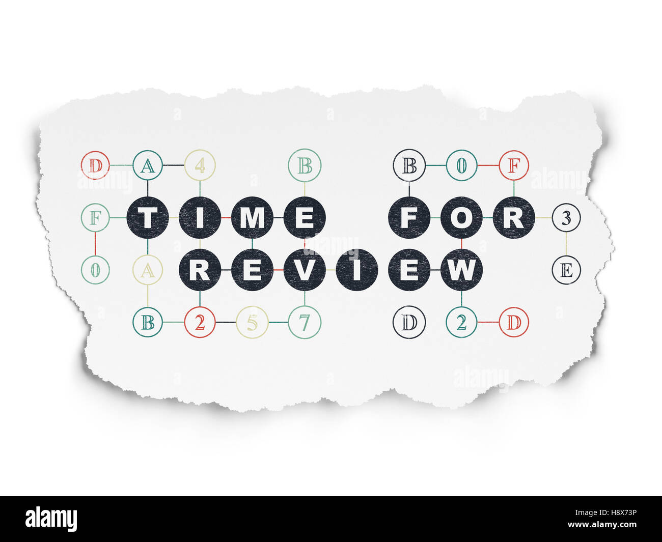 Time concept: Time for Review on Torn Paper background Stock Photo - Alamy
