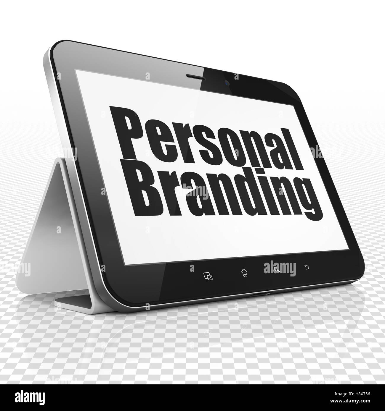 Advertising concept: Tablet Computer with Personal Branding on display ...