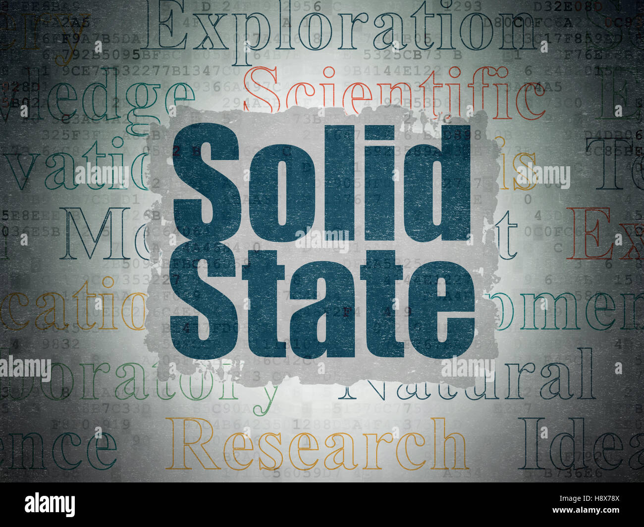Science concept: Solid State on Digital Data Paper background Stock ...