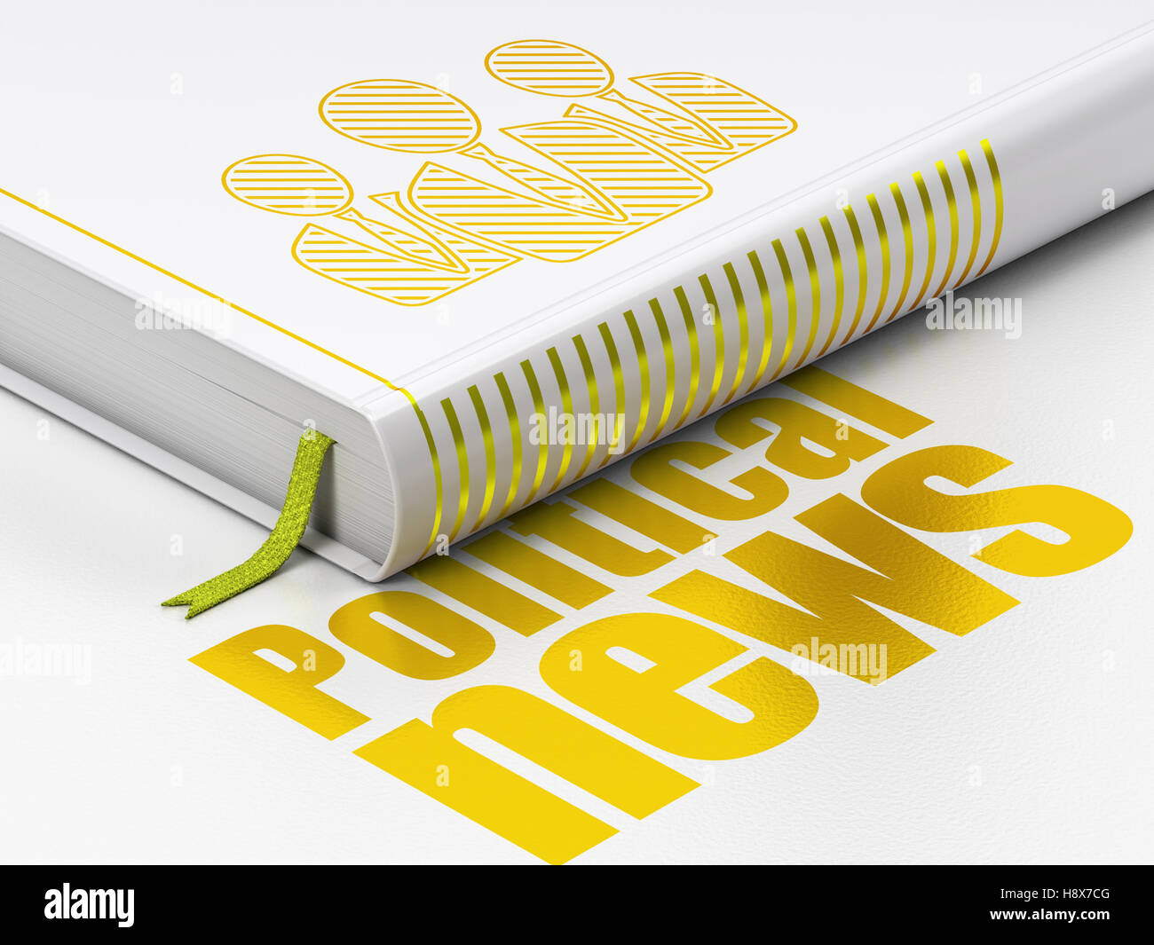 News concept: book Business People, Political News on white background ...