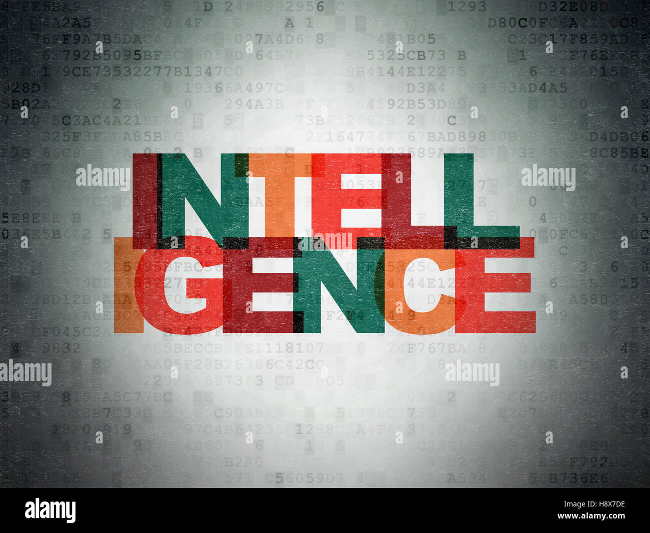 Studying concept: Intelligence on Digital Data Paper background Stock ...