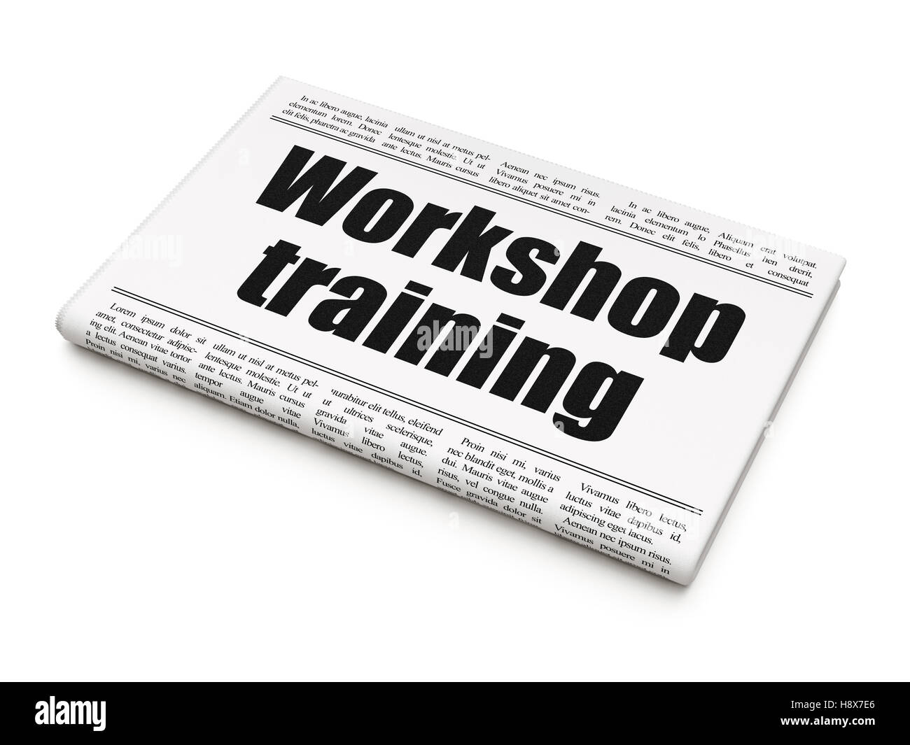 Learning concept: newspaper headline Workshop Training Stock Photo - Alamy