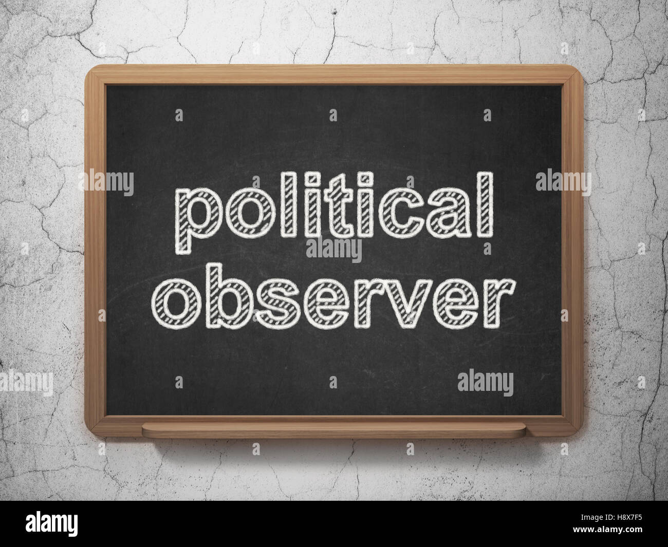 Politics concept: Political Observer on chalkboard background Stock ...