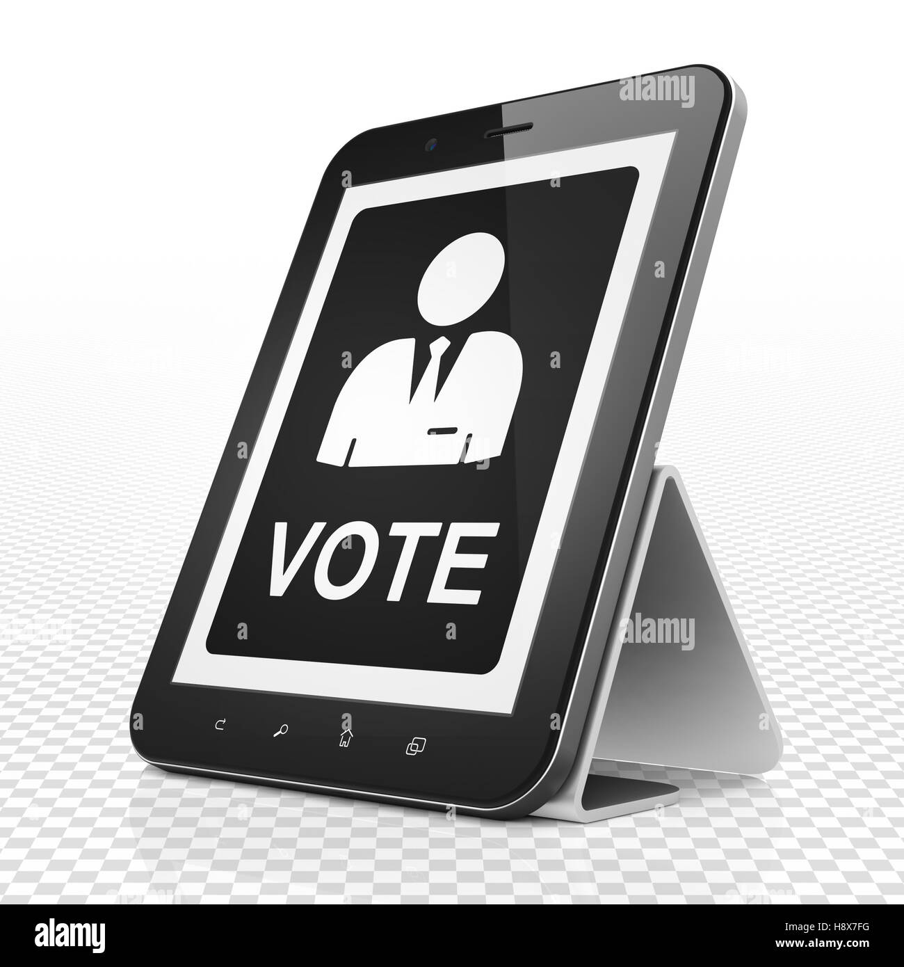 Politics concept: Tablet Computer with Ballot on display Stock Photo ...