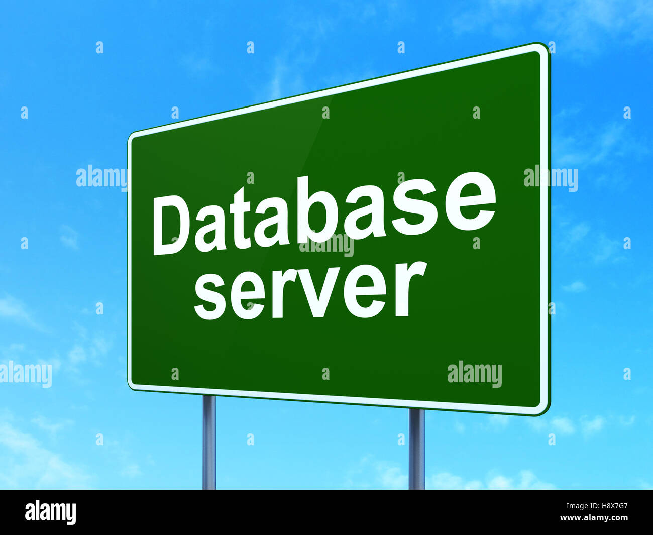 Programming concept: Database Server on road sign background Stock ...