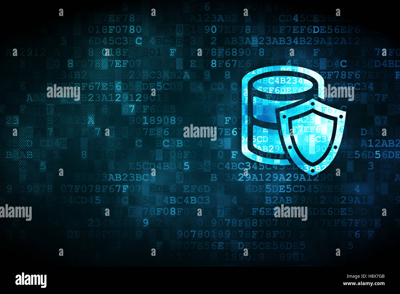 Software concept: Database With Shield on digital background Stock Photo - Alamy