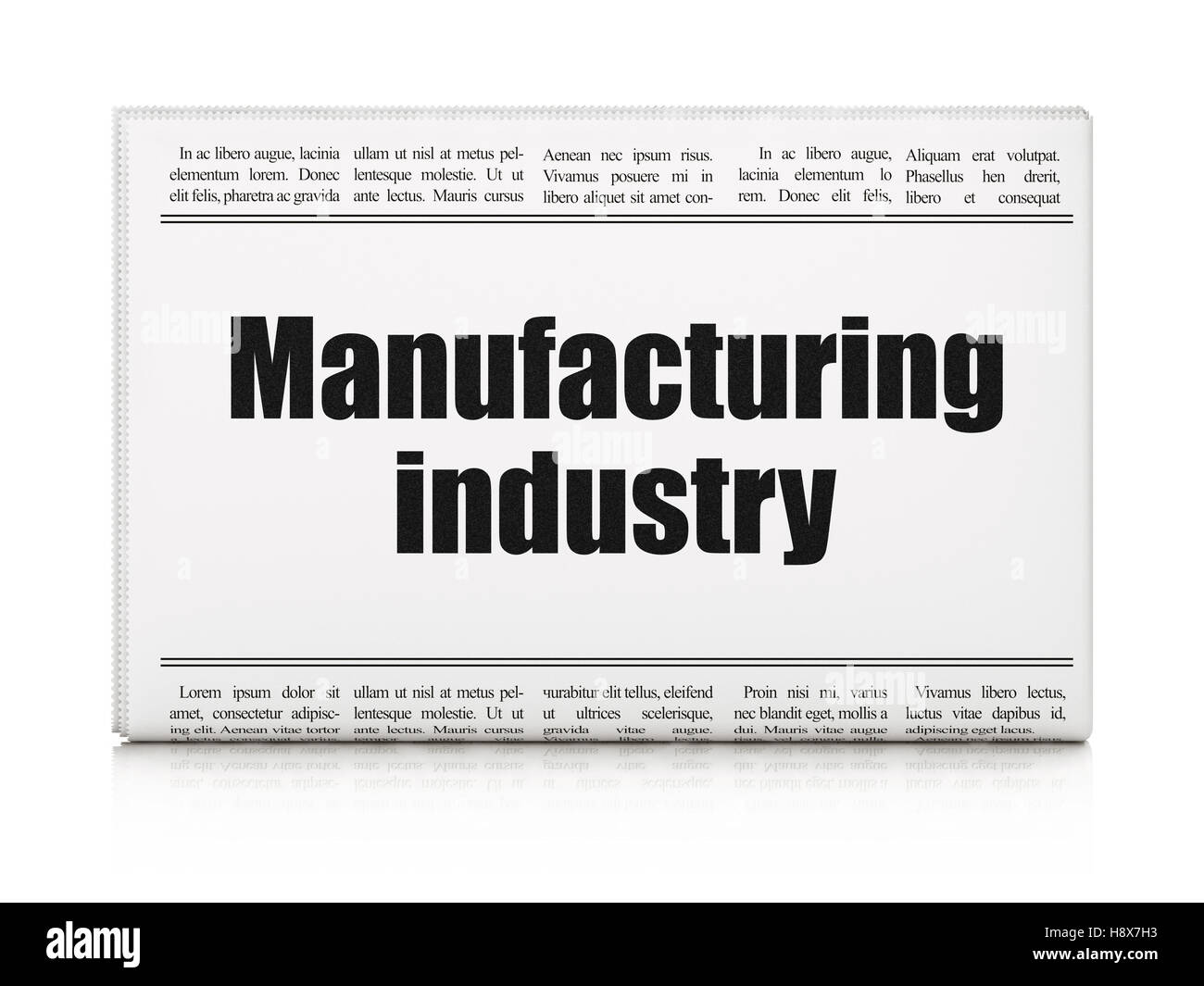 Manufacuring concept: newspaper headline Manufacturing Industry Stock ...