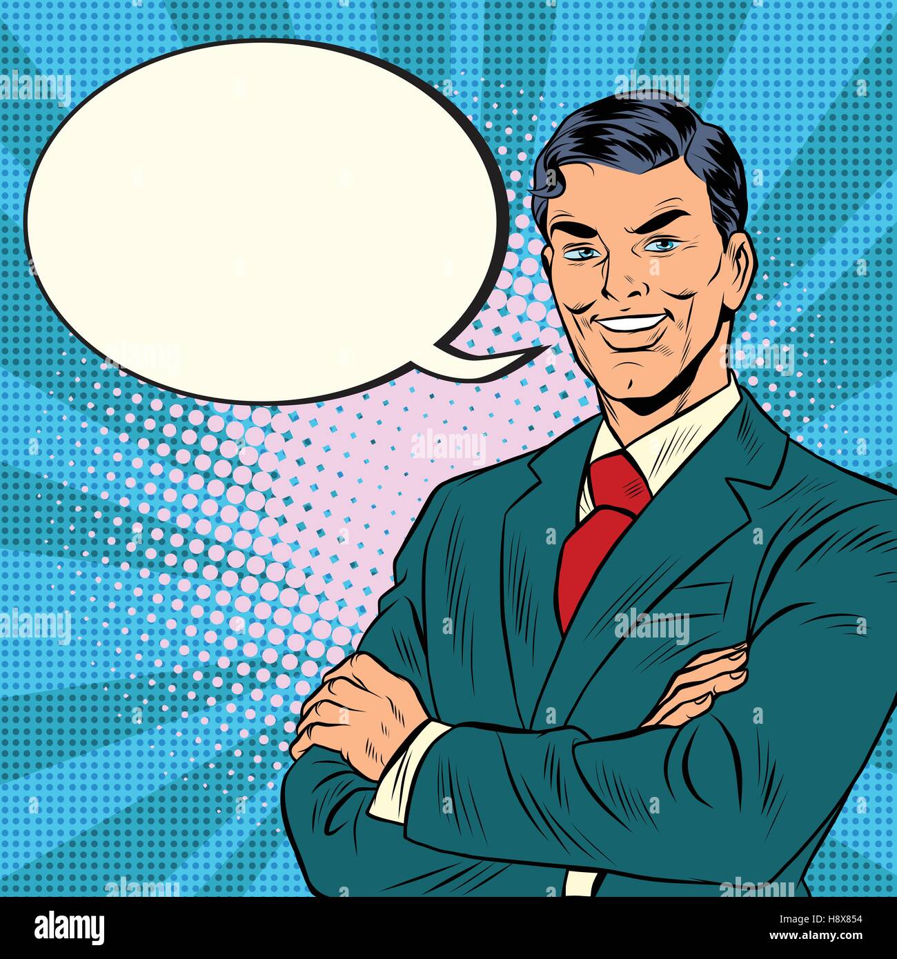successful retro businessman, comic bubble Stock Vector Image & Art - Alamy