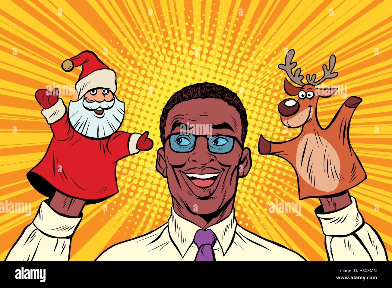 Happy african american xmas Stock Vector Images - Alamy