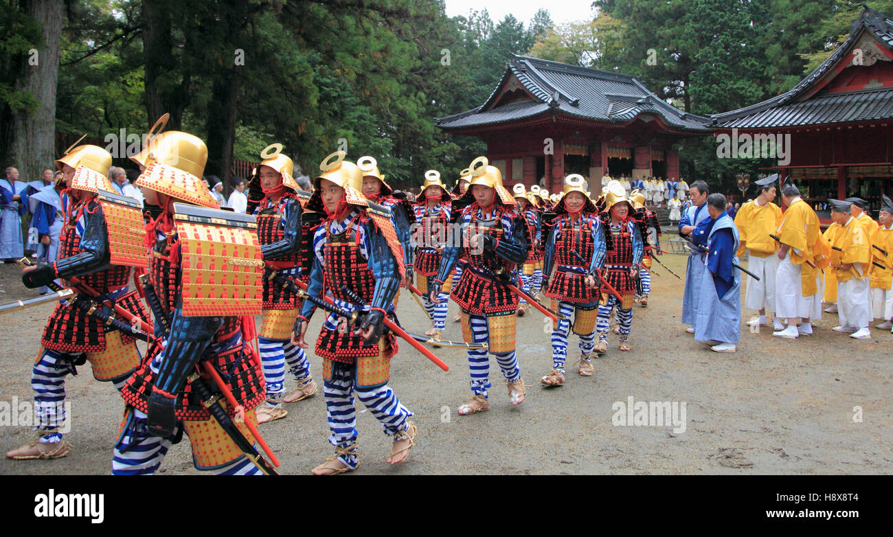 Japan, Nikko, festival, samurai parade, people, Otabisho Stock Photo ...