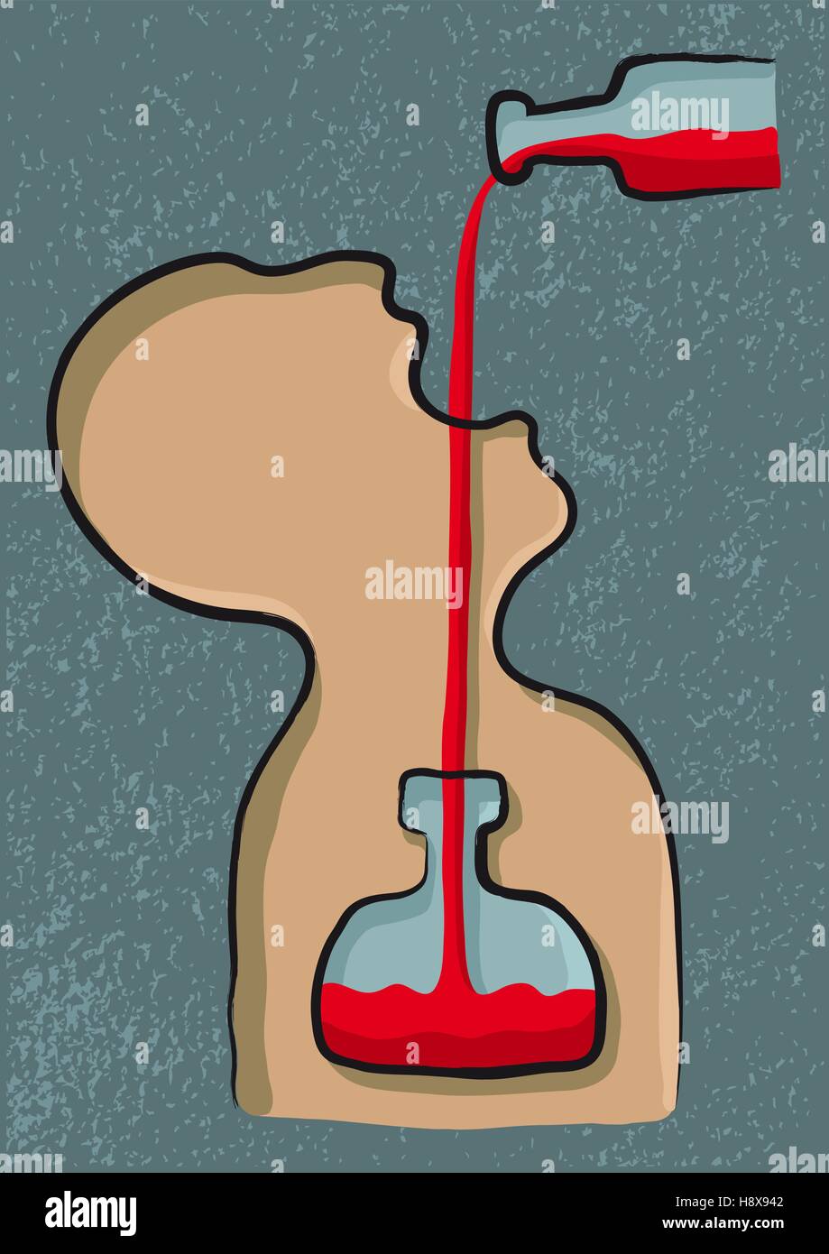 Drinking alcohol addiction Stock Vector Images - Alamy