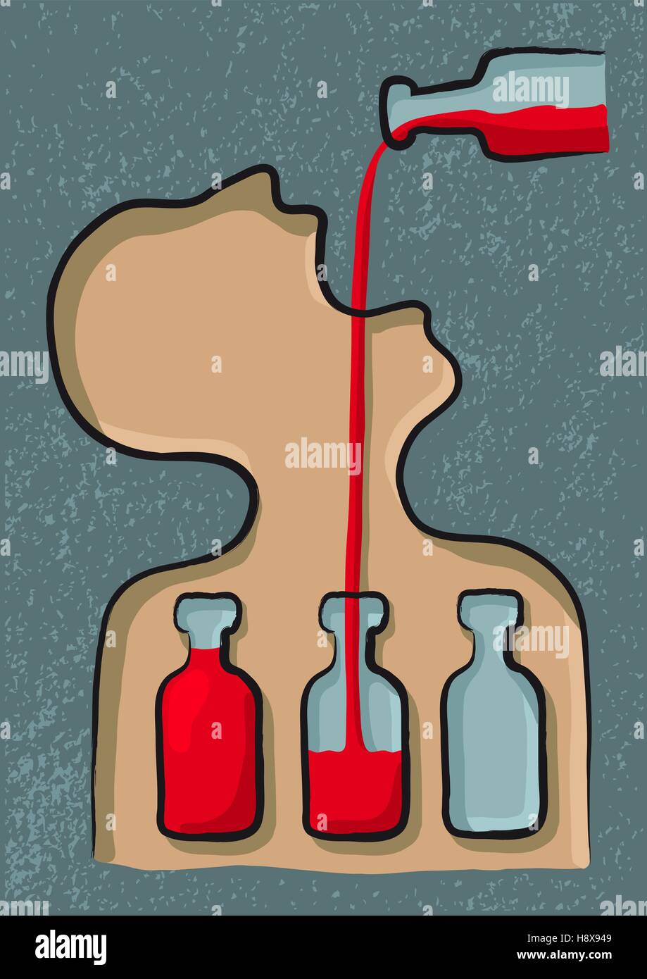 Drinking alcohol addiction Stock Vector Images - Alamy