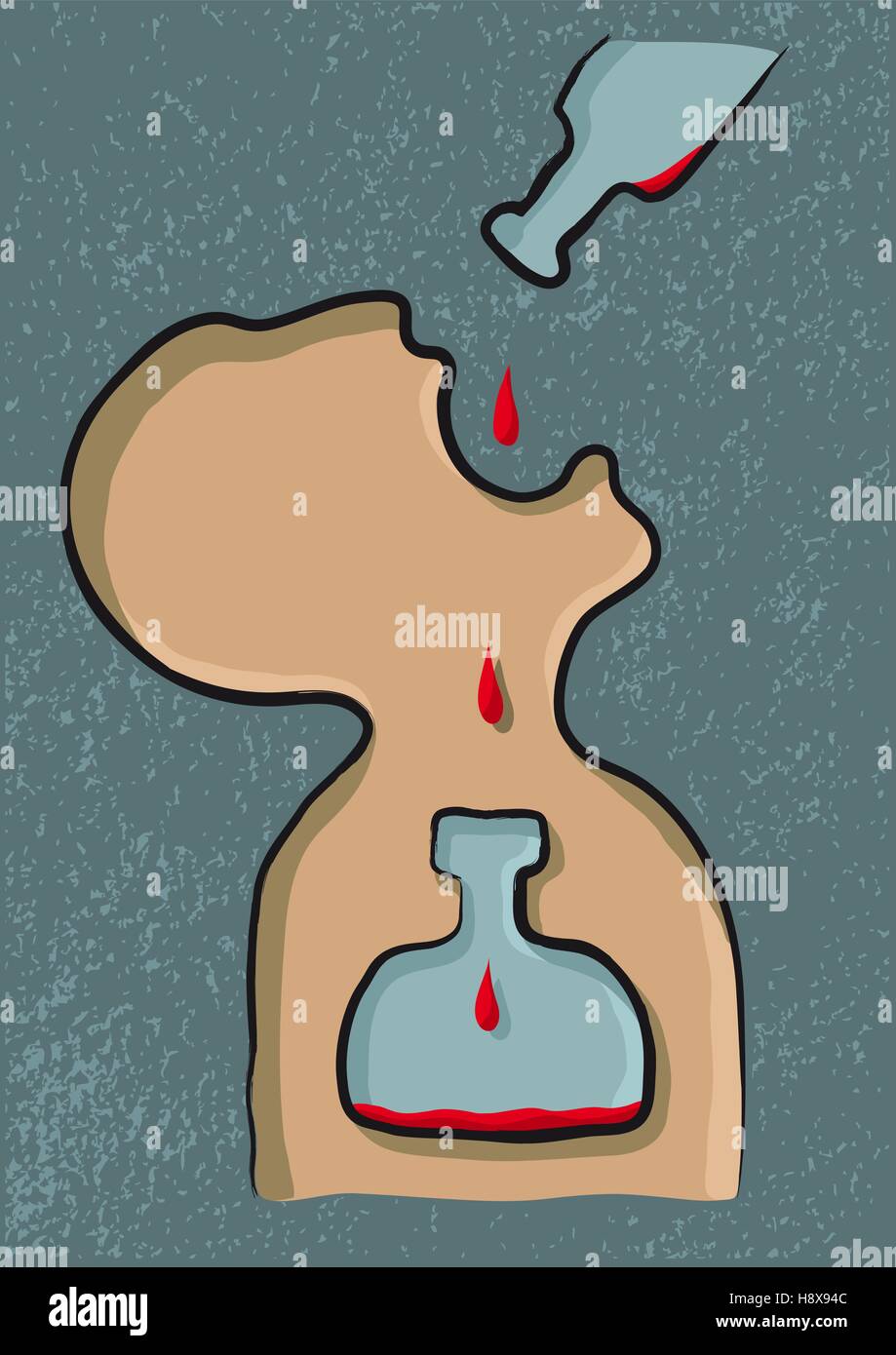 Drinking alcohol addiction Stock Vector Images - Alamy