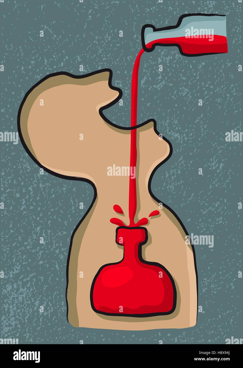 Drinking alcohol addiction Stock Vector Images - Alamy