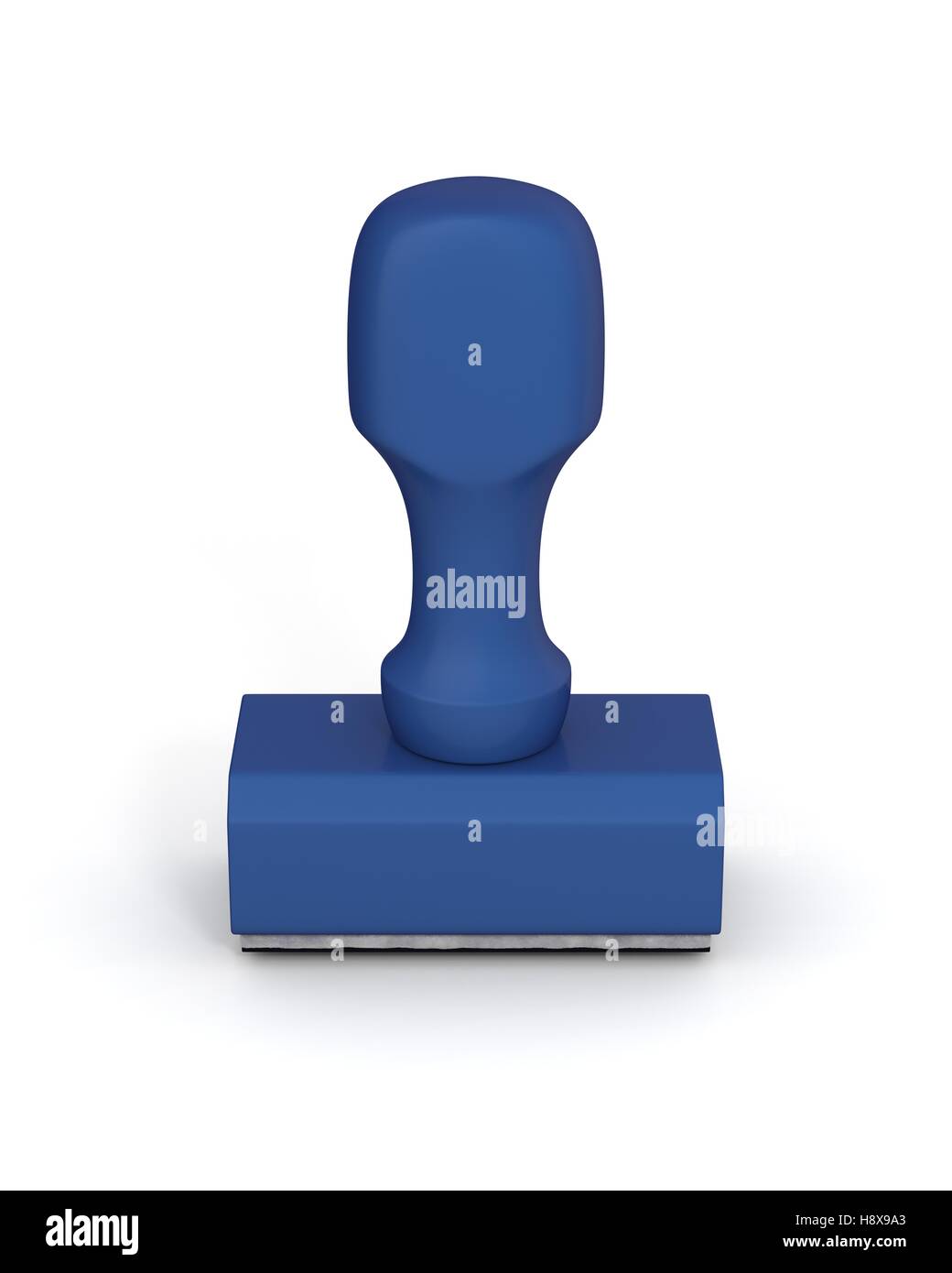 Isolated new blue plastic rubber stamps on white background. Office ...