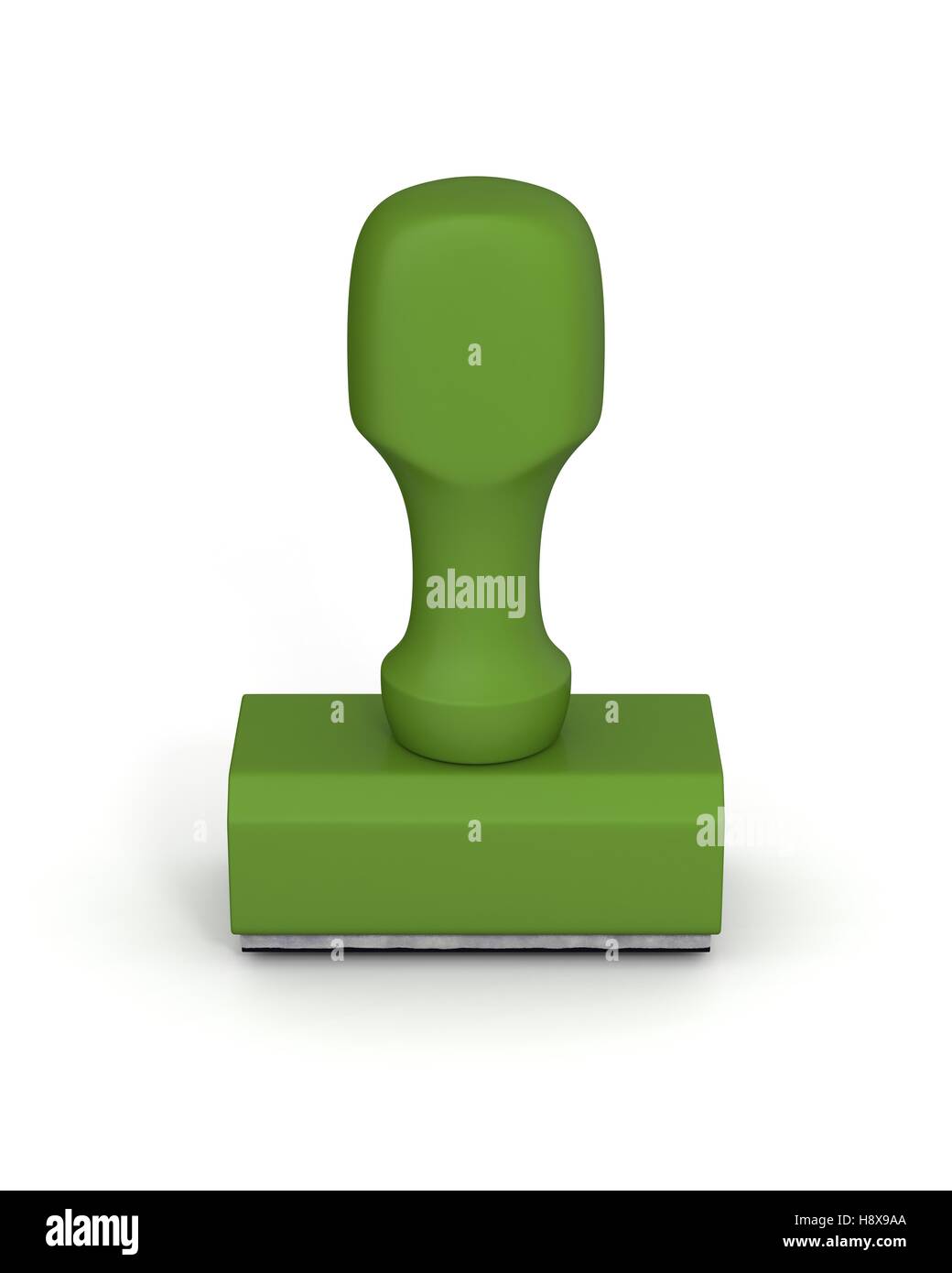 Isolated new green plastic rubber stamps on white background. Office ...