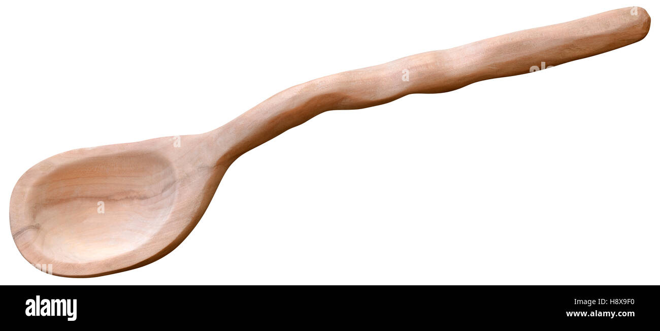 Traditional Wooden Ladle Isolated on White Background Stock Photo - Alamy