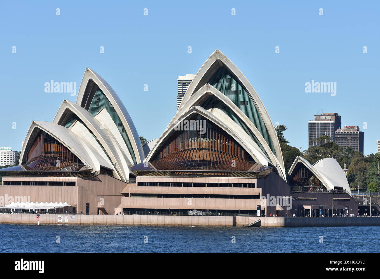 View of iconic Sydney Opera House building from harbour surface Stock ...