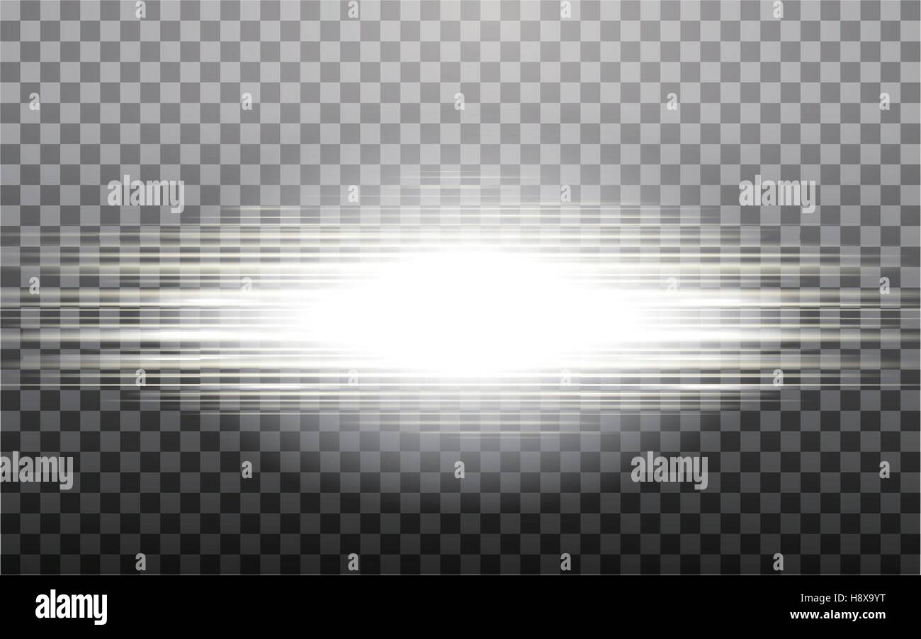 Lights design elements, simple decoration effects on transparent ...