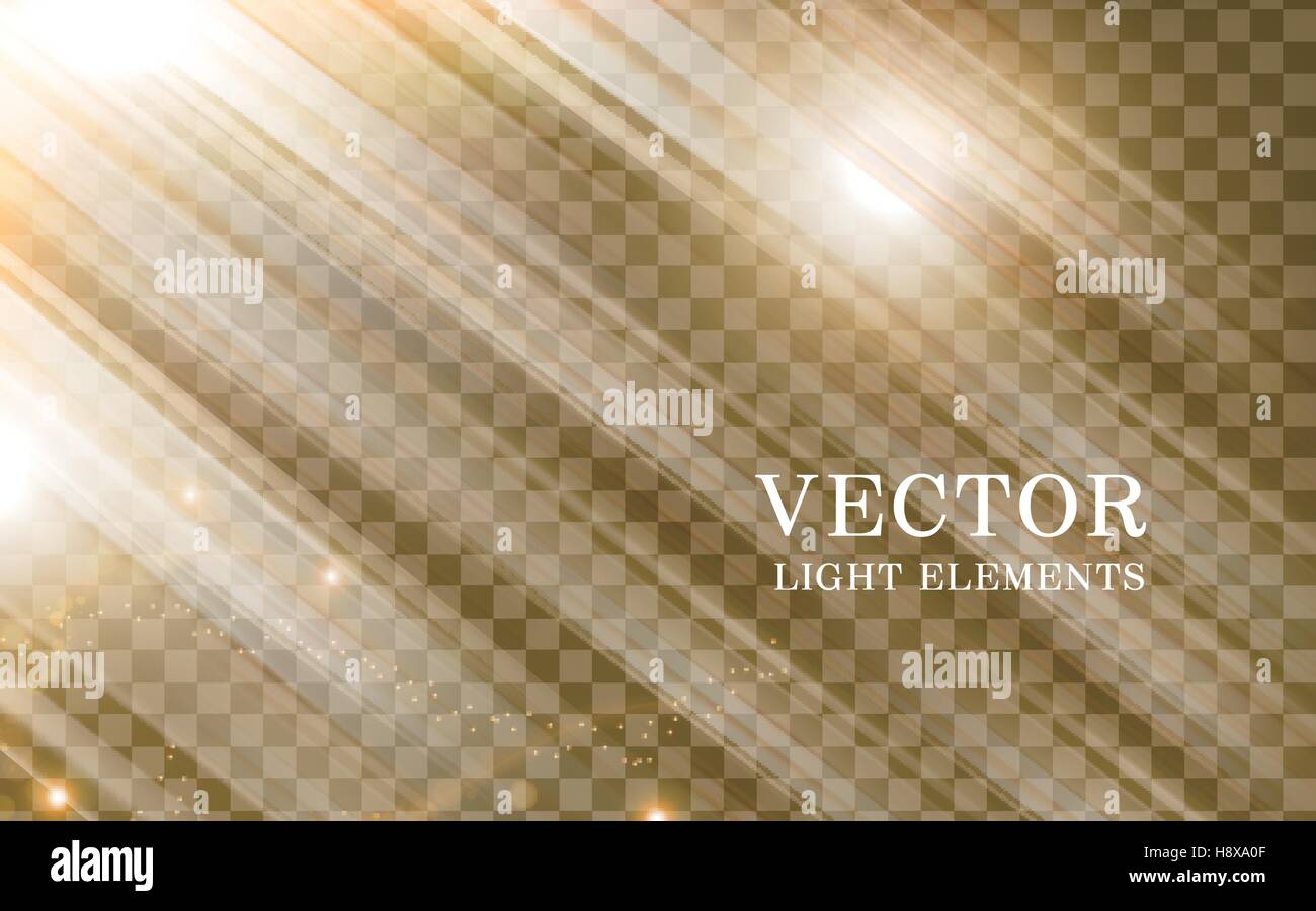 Abstract light effects, illumination lights on transparent background ...