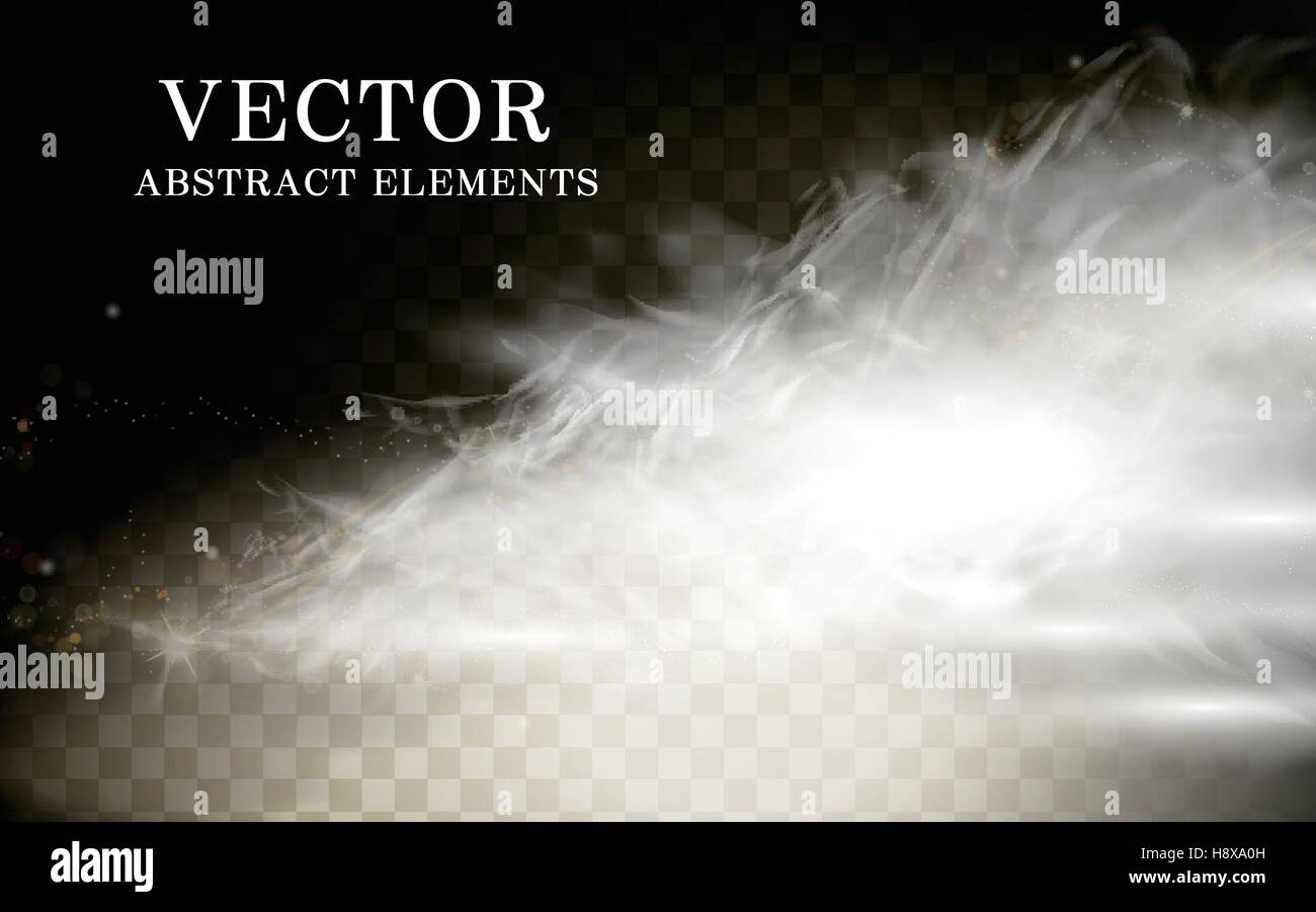 Abstract foggy background, soft and floating mist on transparent ...