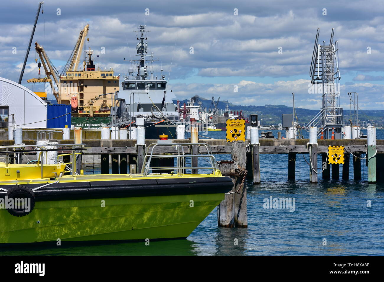 industrial equipment and ships in port Stock Photo - Alamy