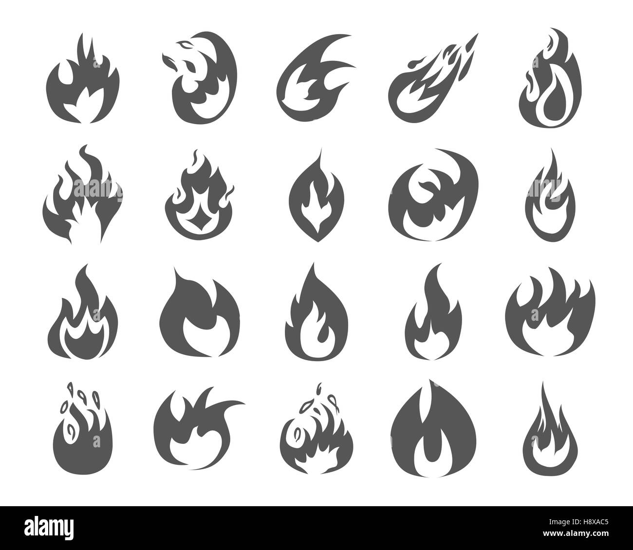 Set of various fire elements. Vector illustration Stock Vector Image ...